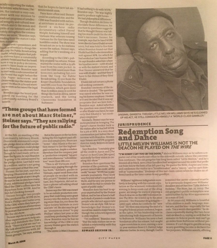 Redemption Song and Dance: Little Melvin Williams Is Not The Deacon He ...